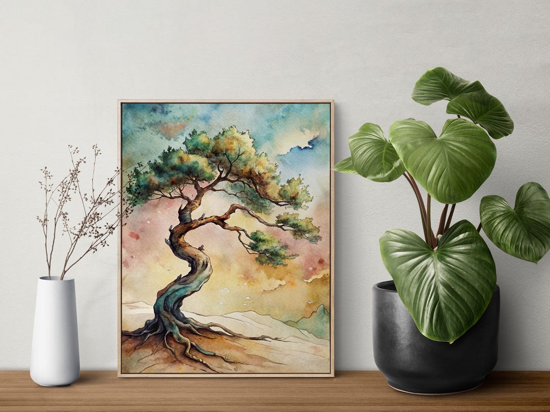 Okinawa Pine Tree Wall Art PDF, Coastal Wind Zen Printable, Meditation ...