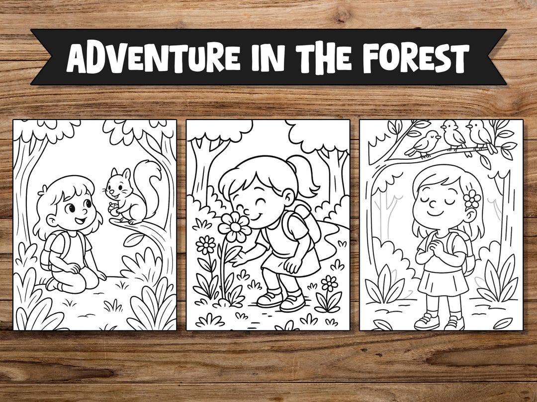 Adventure in the Forest – Printable Story Coloring Book for Kids | 21 ...