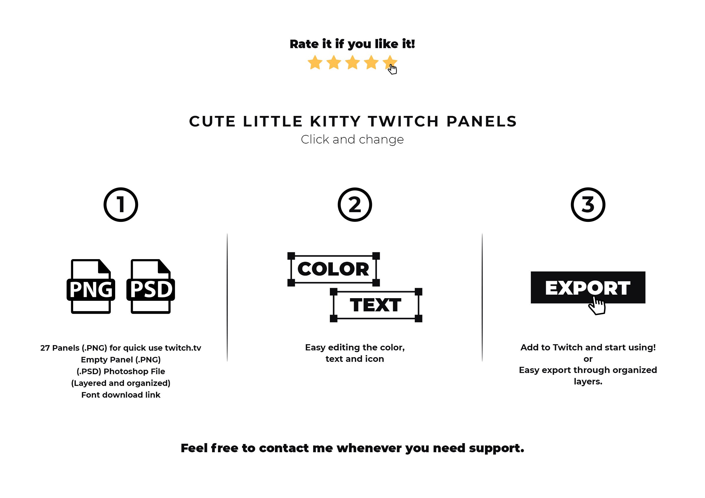 Twitch Panels Cute Little Kitty - Etsy