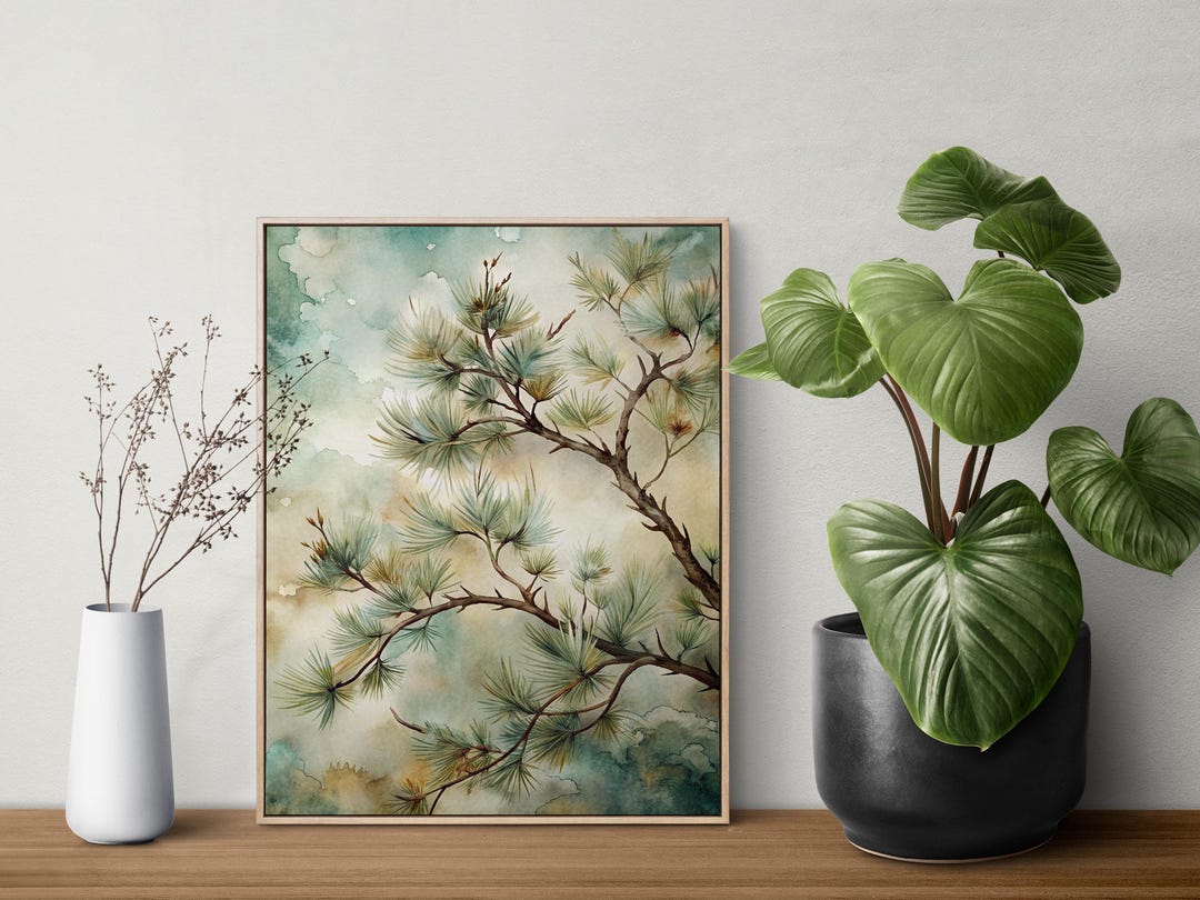 Pine Branches Wall Art PDF, Zen Printable, Japanese Meditation Decor - Etsy