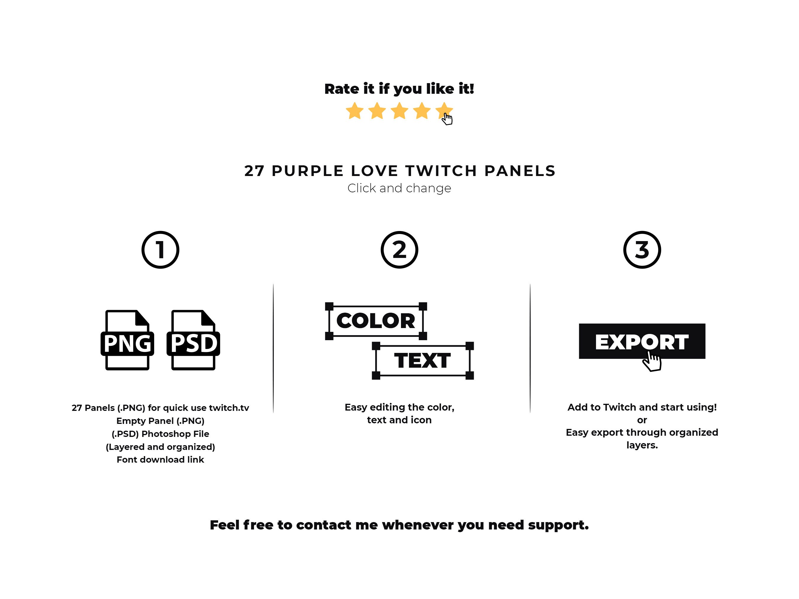 Purple Love Twitch Panels - Etsy