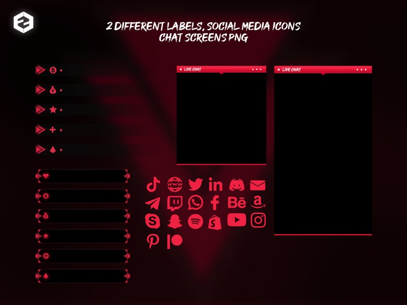 Animated Fiery Triangles Twitch Overlays Pack - Complete Stream Package ...