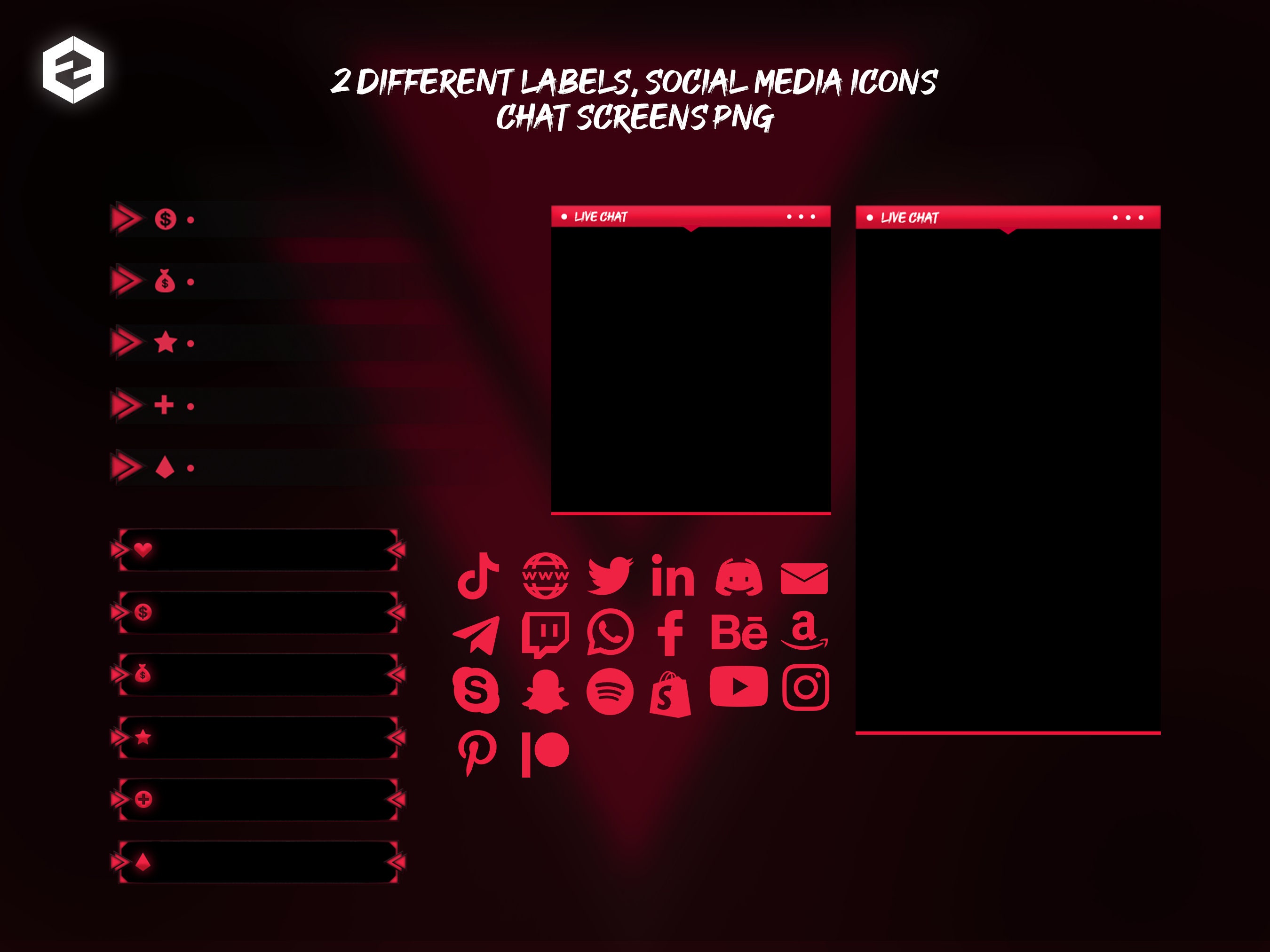 Animated Fiery Triangles Twitch Overlays Pack - Complete Stream Package ...