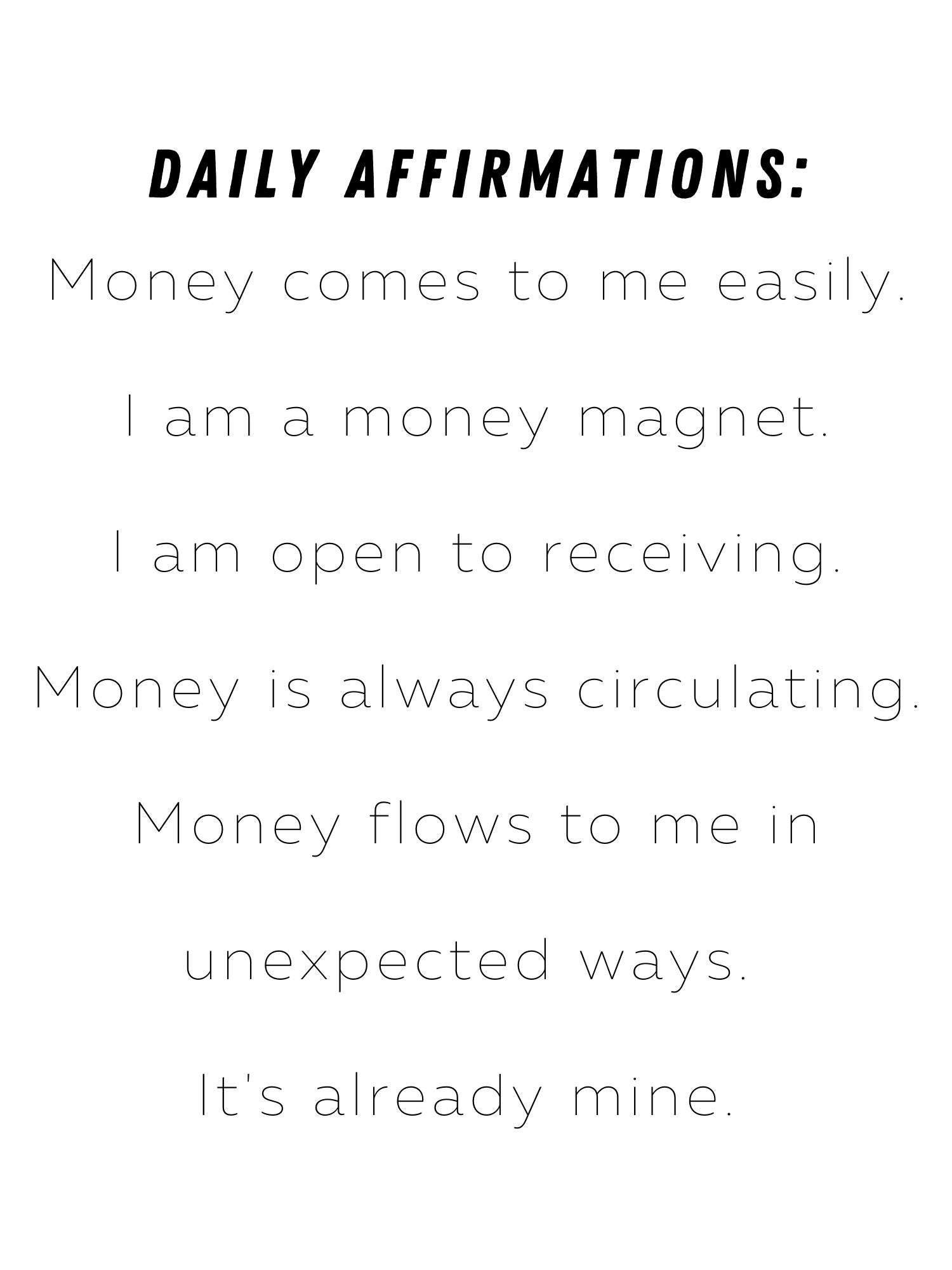 Money Magnet Affirmations Poster - Etsy