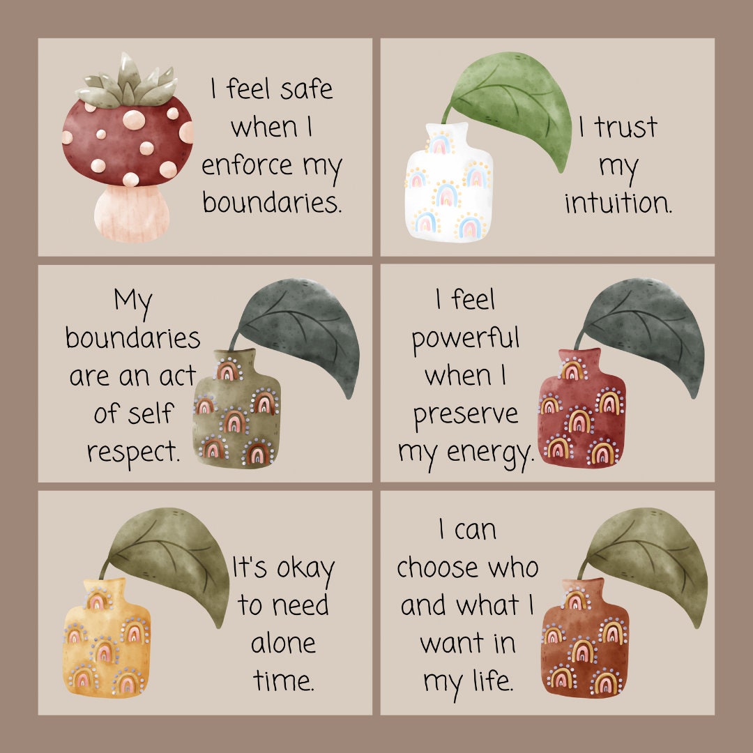 Printable Boundary Affirmation Cards Boundary Affirmation Positive