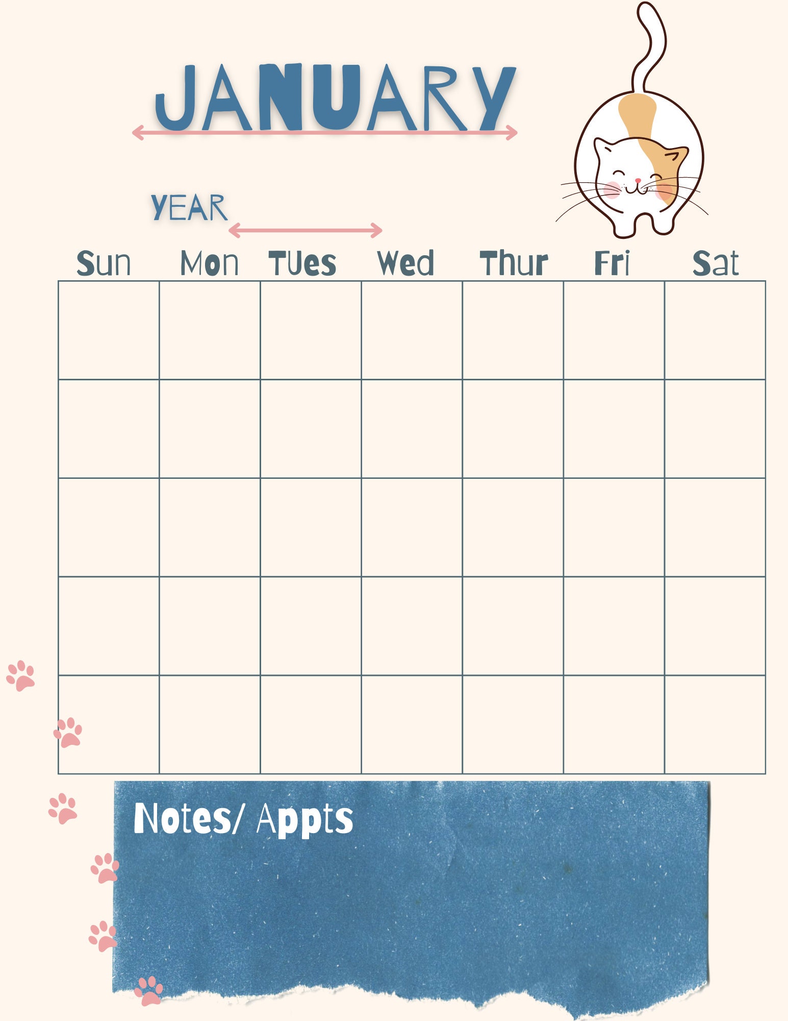 Printable Planner Cat Planner Planner Pages Printable Cat - Etsy