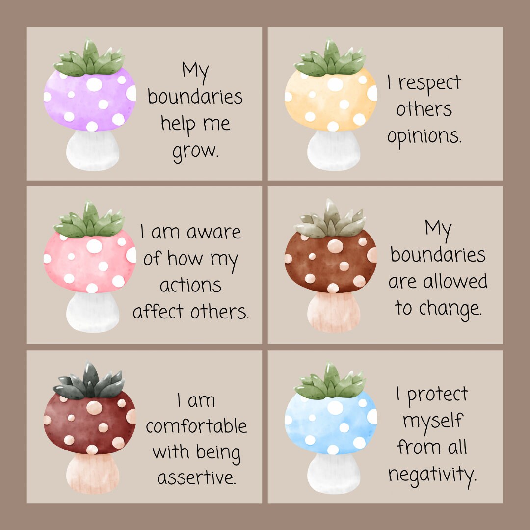 Printable Boundary Affirmation Cards Boundary Affirmation Positive