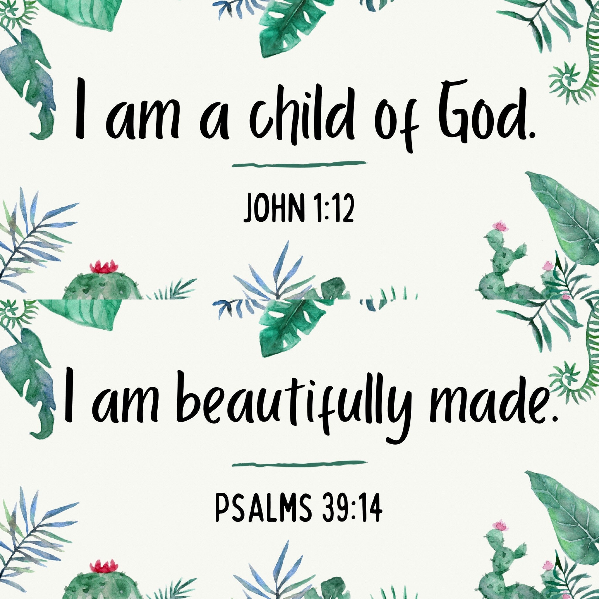Printable Positive Christian Affirmation Cards, Positive Affirmations ...