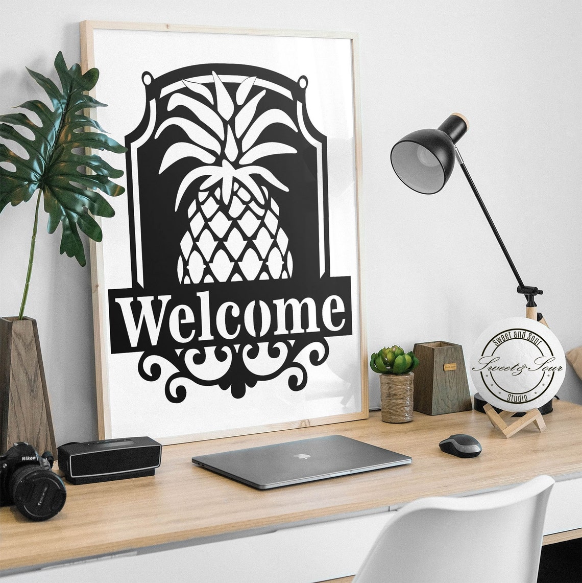 Welcome Sign/ Pineapple Welcome/ Cozy House Sign/ SVG/ DXF/ Eps/png/pdf ...