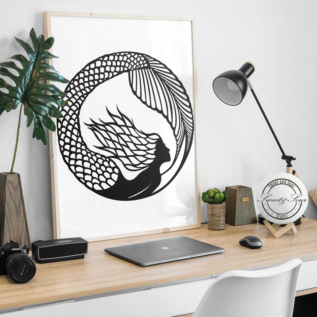 Mermaid Ariel/ Beautiful Siren/ Greek Mythology/ SVG/ DXF/ Eps/png/pdf ...