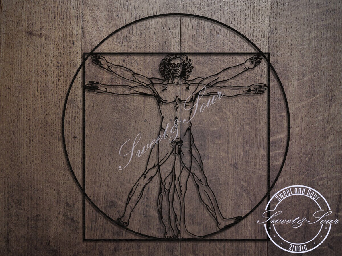 Vitruvian Man/ Anatomy/ Leonardo Da Vinci/ SVG/ DXF/ EPS/ Png/ Pdf ...