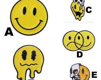 Smiley Face Pin | Etsy