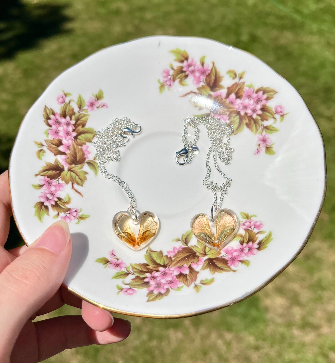 Cicada Wing Heart Necklace - Etsy