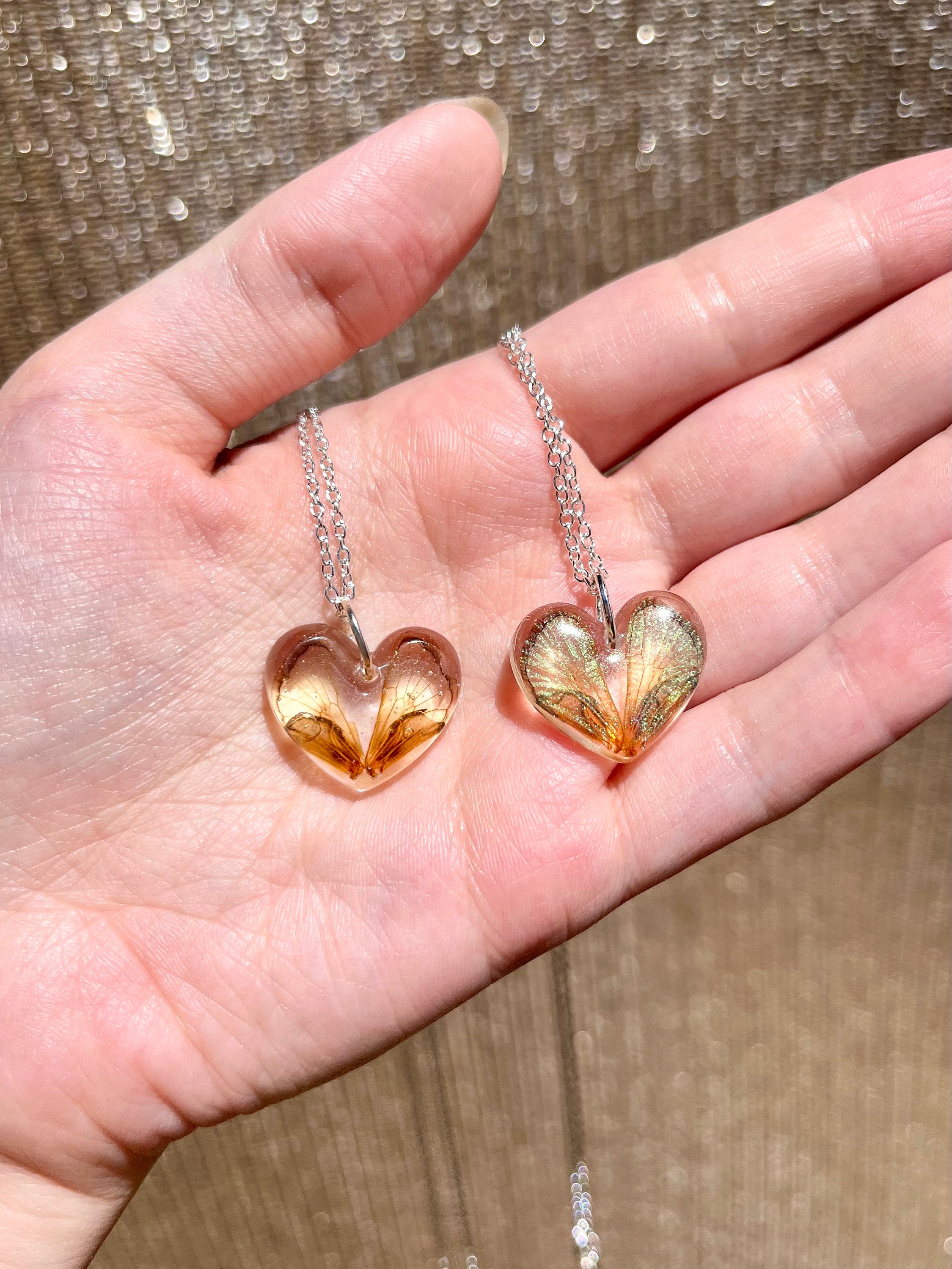 Cicada Wing Heart Necklace - Etsy