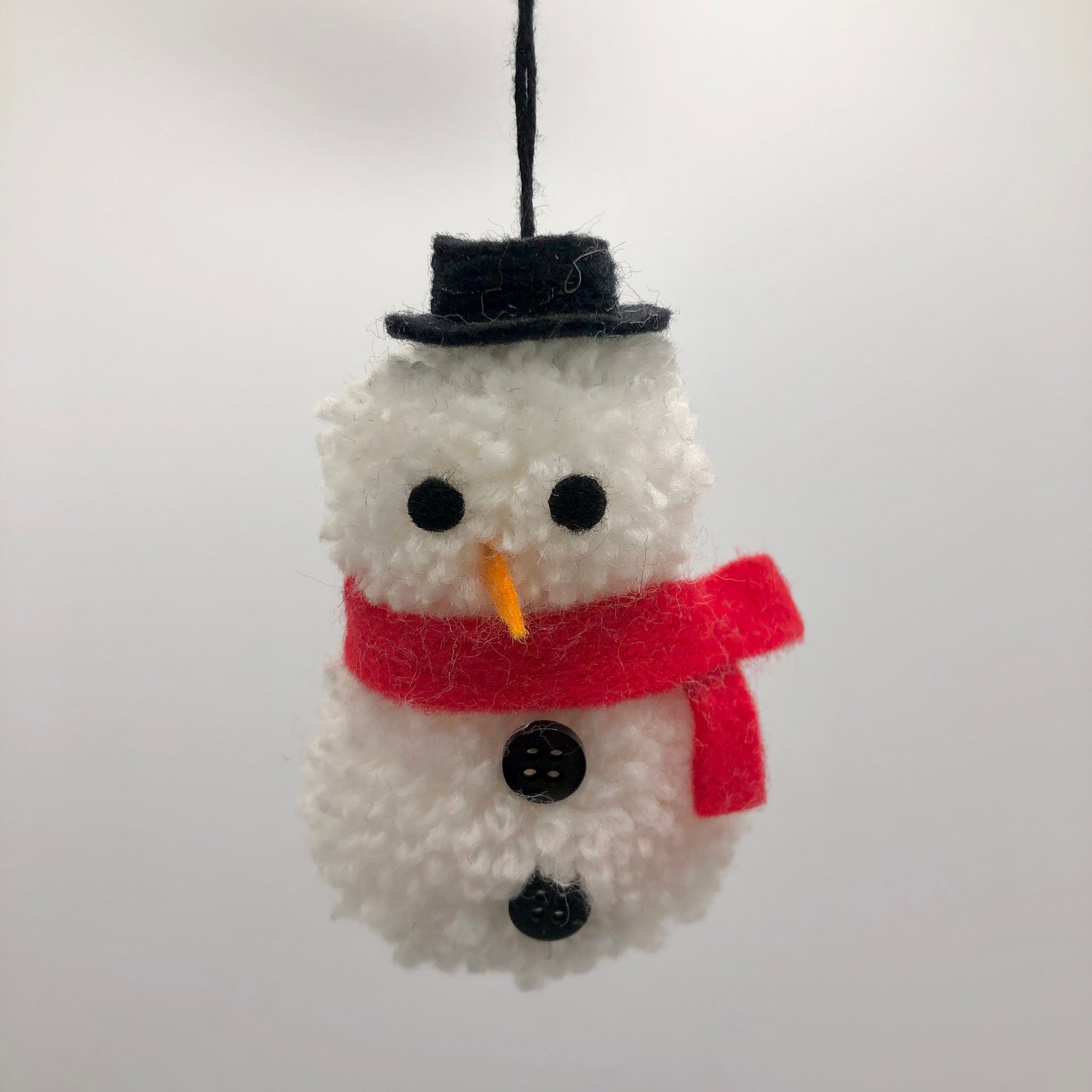 Set of 3 Pom Pom Snowman Christmas Tree Decorations - Etsy UK