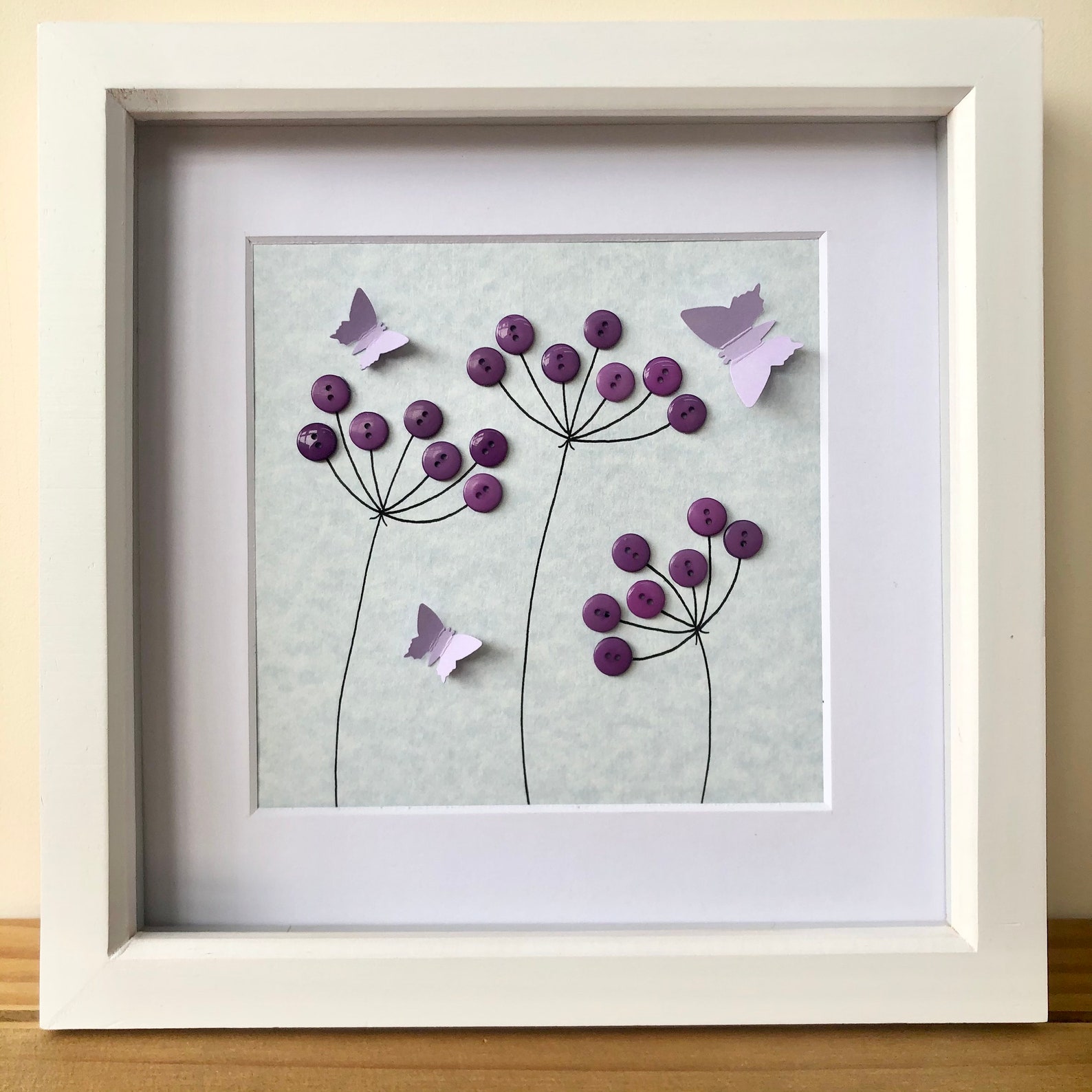Purple Agapanthus Handmade Framed Button Art Picture Gift - Etsy