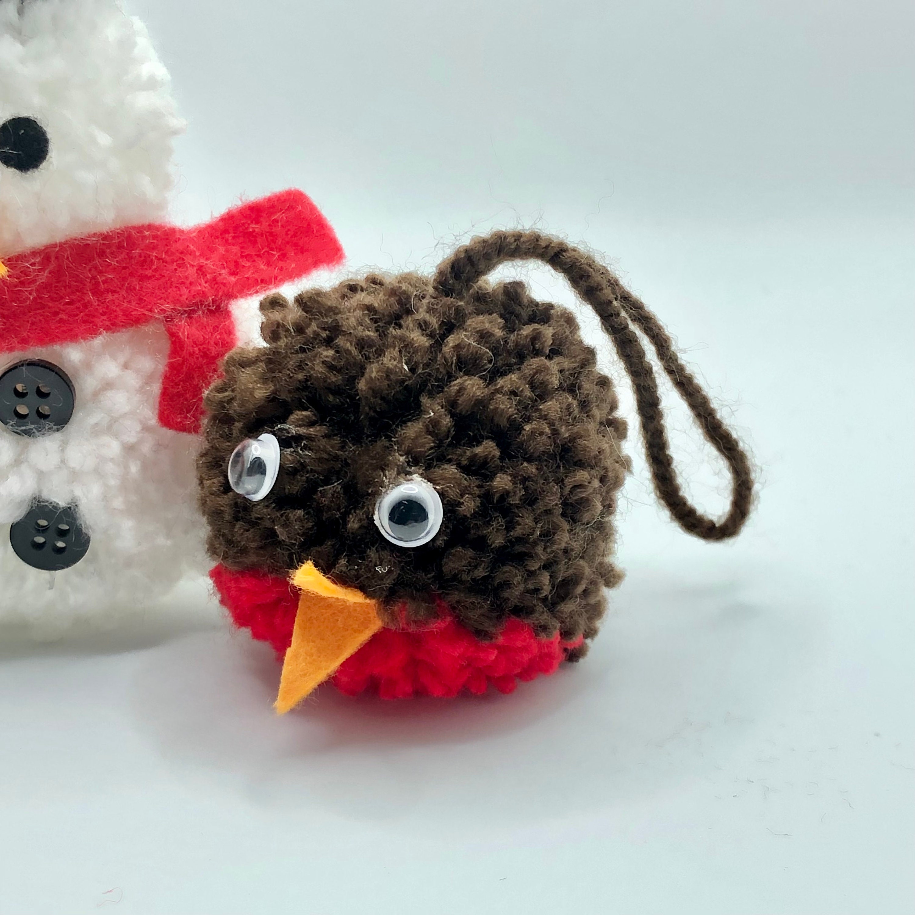 Set of 4 Assorted Pom Pom Christmas Tree Decorations - Etsy UK