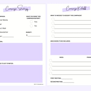 The Marketing Campaign Planner | Easy Marketing Planning | Instant 8.5 ...