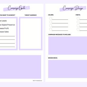 The Marketing Campaign Planner | Easy Marketing Planning | Instant 8.5 ...