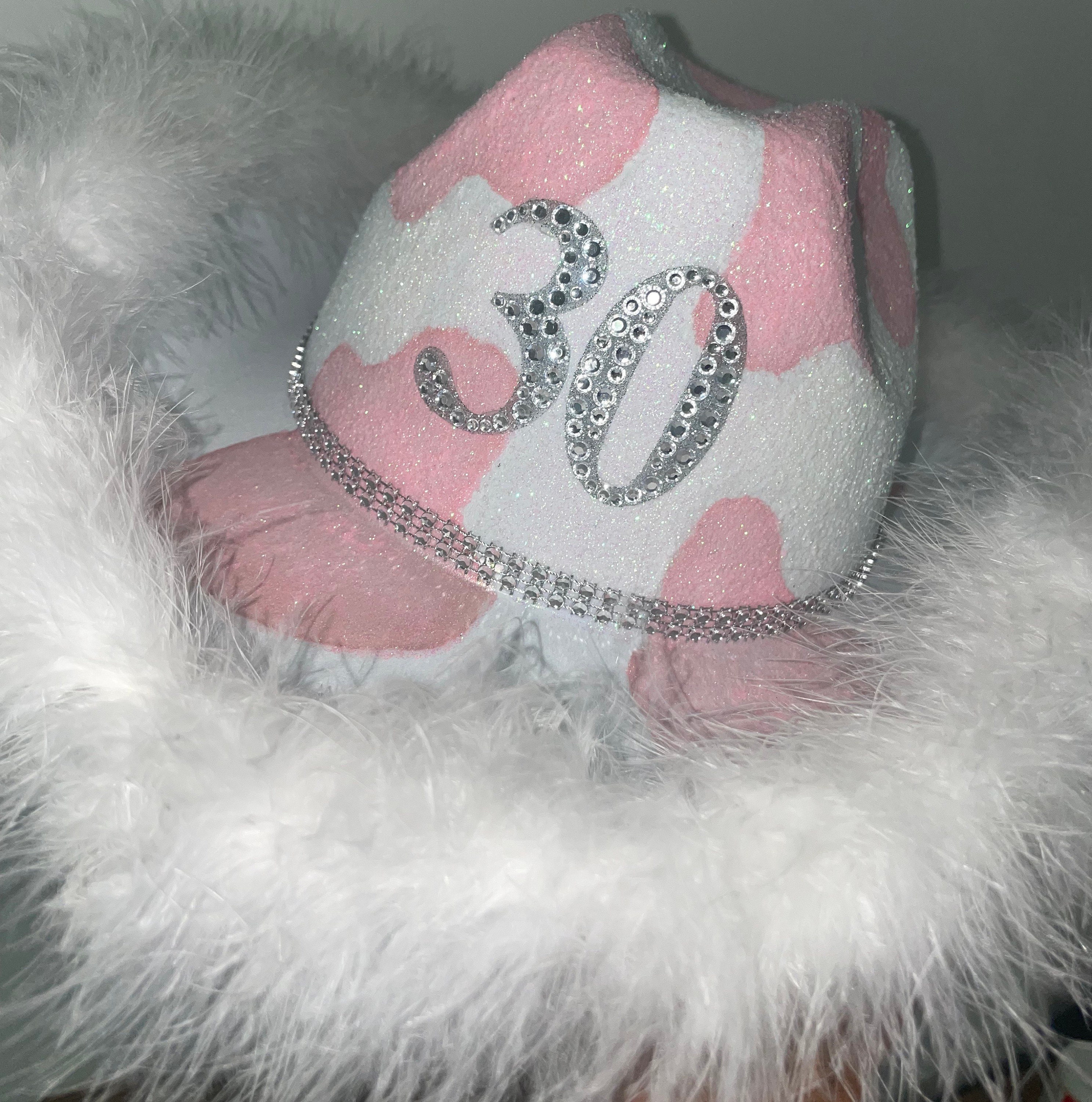 Custom Cow Print Cowgirl Hat | Bachelorette Parties | Birthday Gift ...