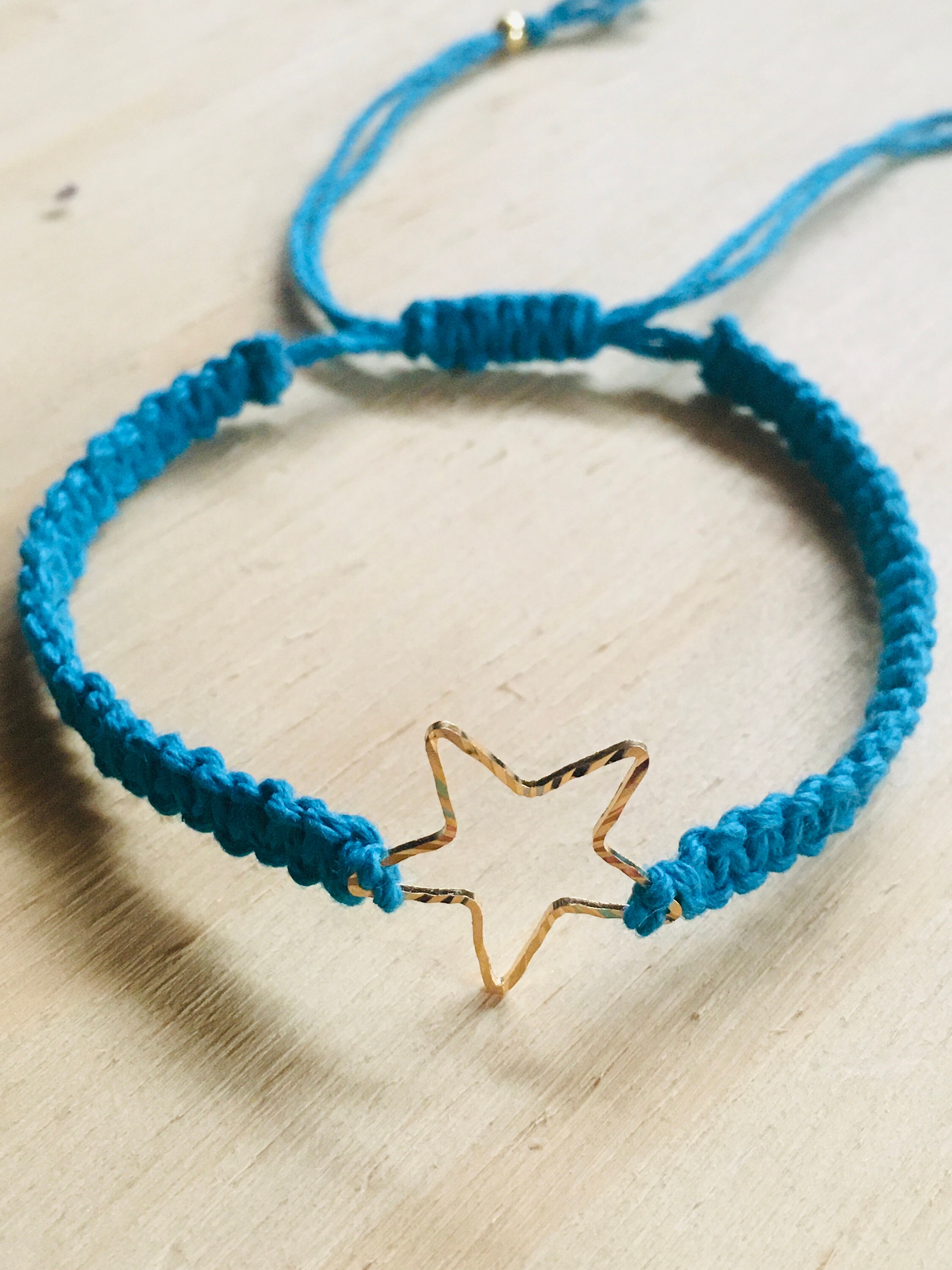 Macrame Bracelet With Star Charm/connector - Etsy