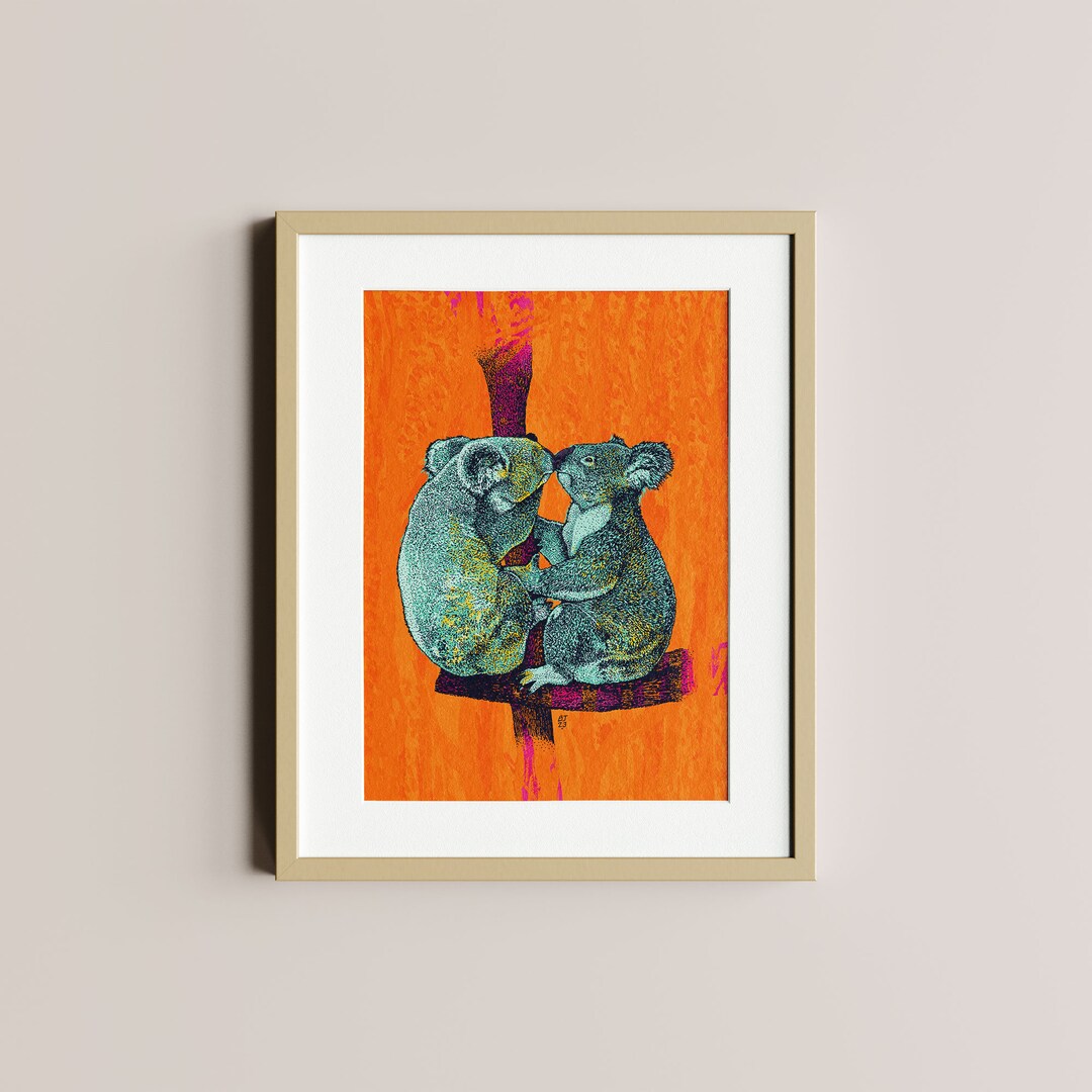 Koala Kiss | Koala Decor, Koala Couple | Cute Koalas | Koala Print ...