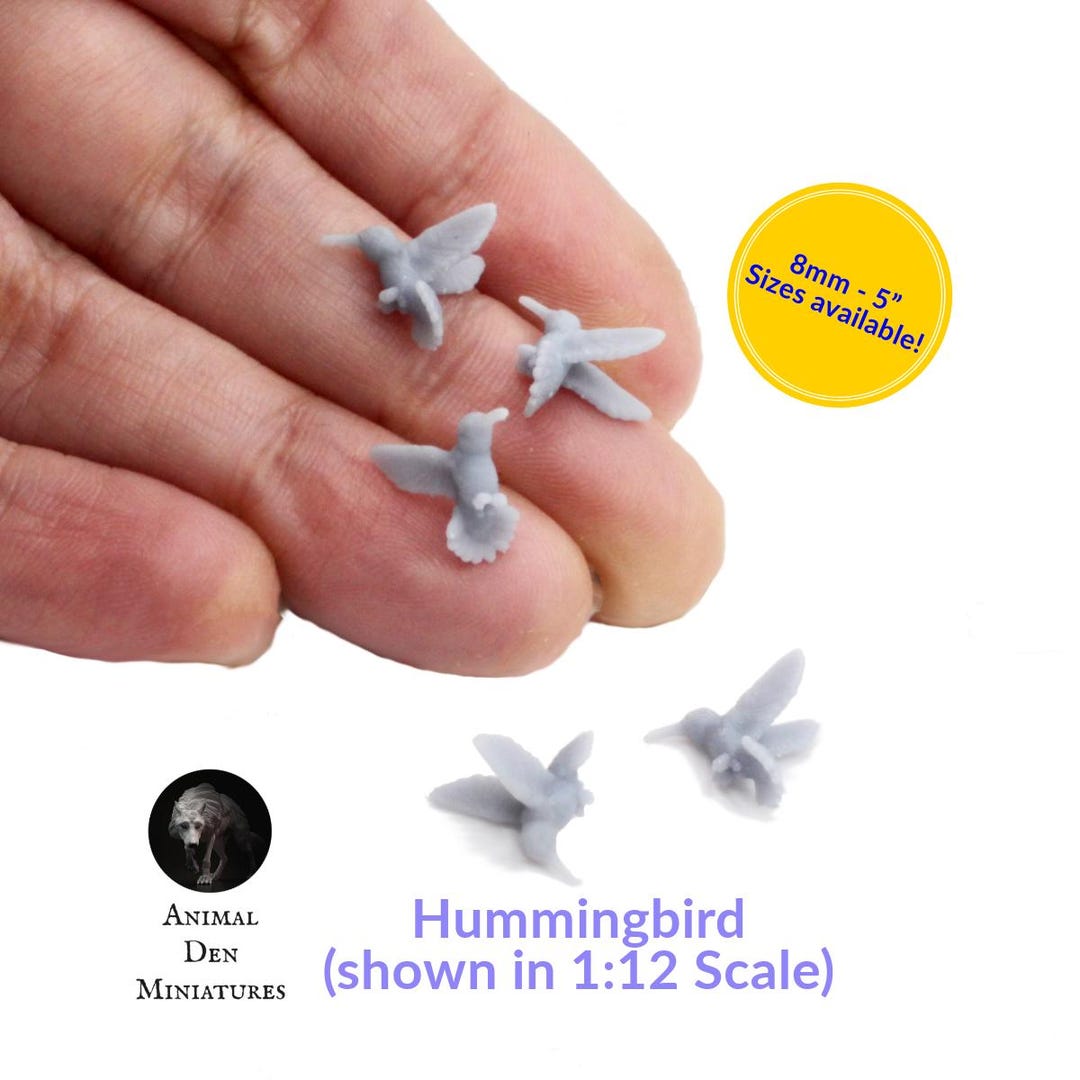 Hummingbird - 1:12 Scale and Other Sizes for Dollhouse and Diorama Tiny ...