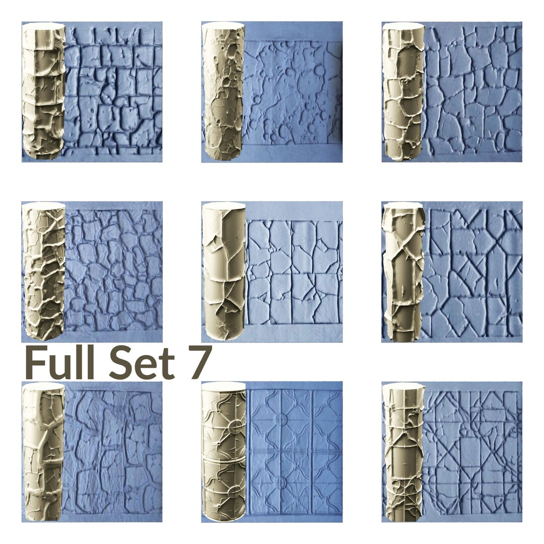 Cobblestone and Tile Texture Roller, 4 Inches Tall, Clay Texture Roller ...