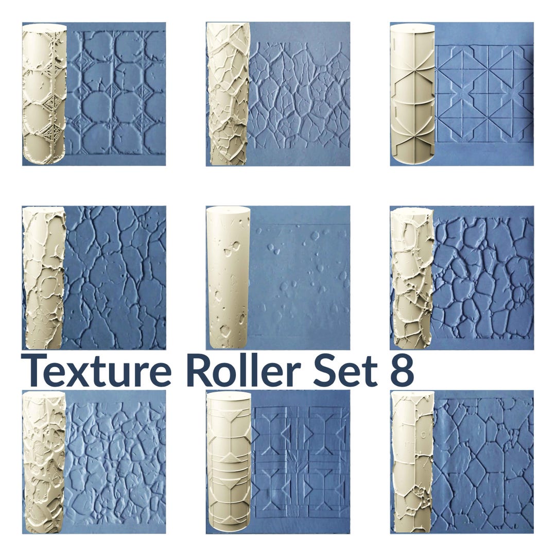 Cobblestone and Tile Texture Roller, 4 Inches Tall, Clay Texture Roller ...