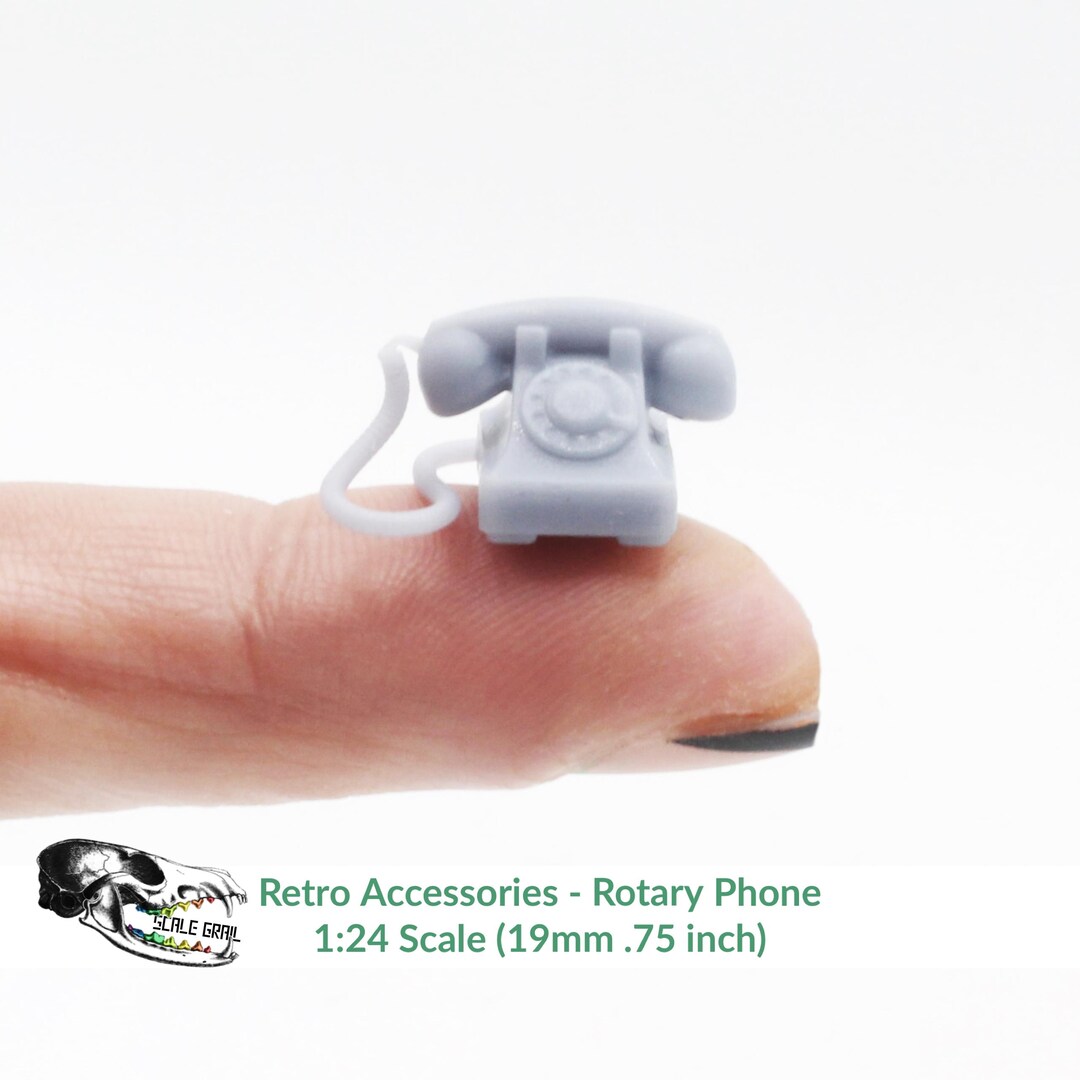Rotary Phone - 1:24 Scale Retro Accessories for Dollhouse and Diorama ...
