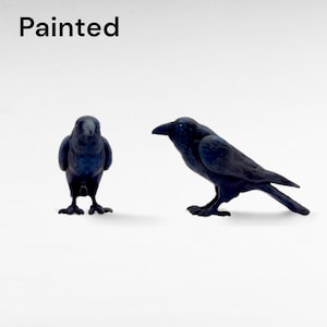 Miniature Raven - 1:12 Scale Mini Black Birds Sized for Horror Diorama ...