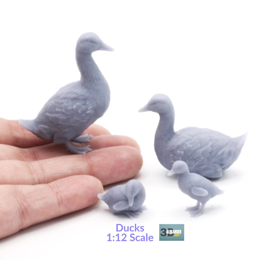 Ducks - 1:12 Scale Bird Miniature for Dollhouse, Diorama, Art Craft ...