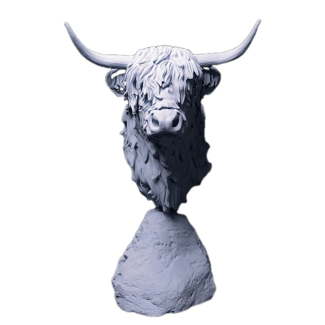 Highland Cow Bust | Animal Den Miniatures - Etsy
