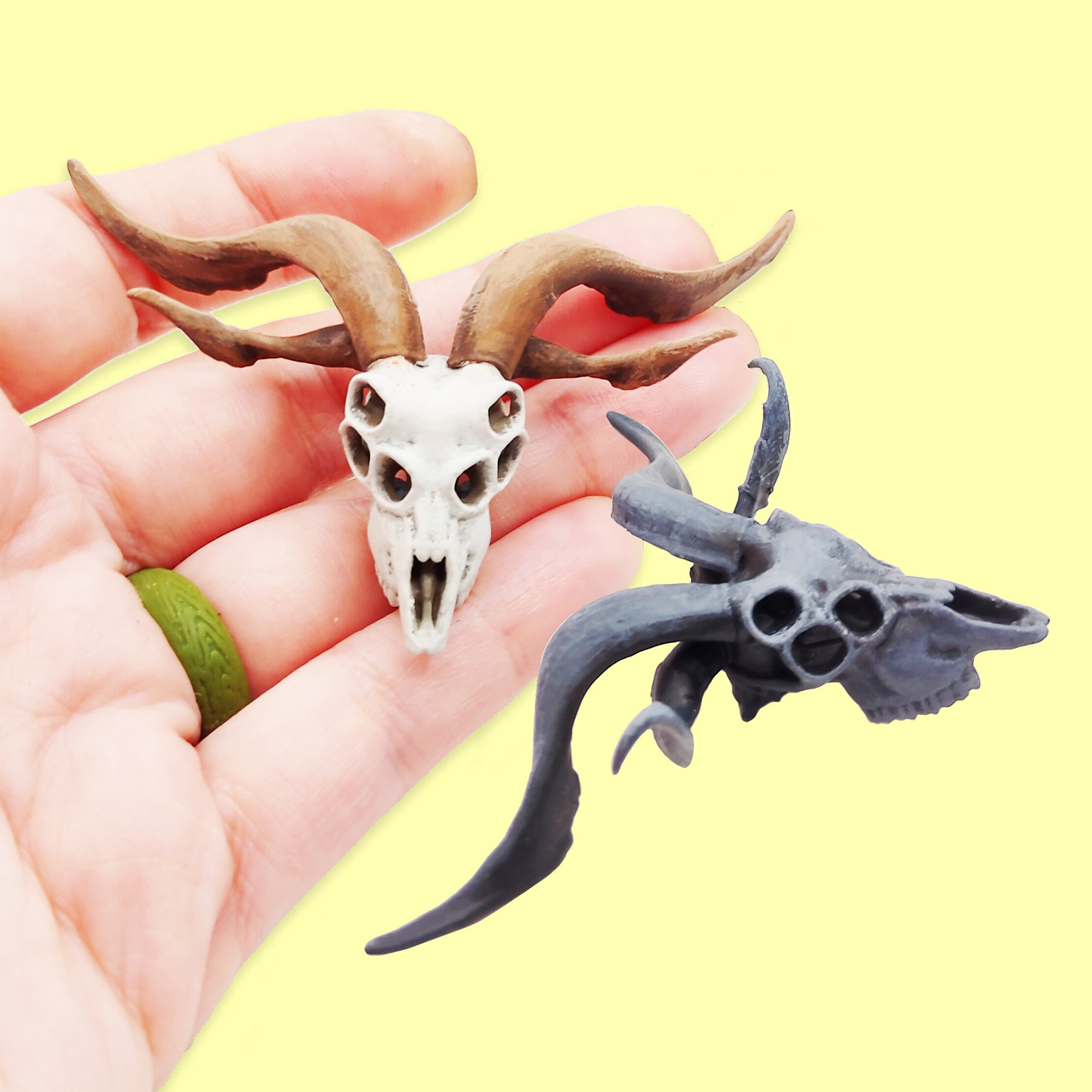 Demon Goat Skull 1:12 Scale Miniature Cranium Size for - Etsy