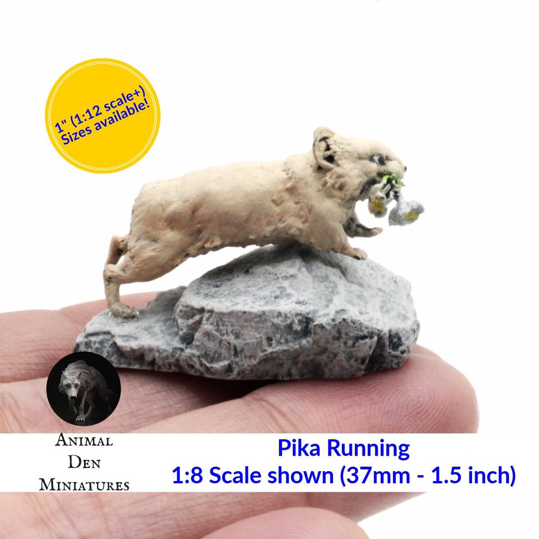 Pika Running - 1:8 Scale Choose a Size Miniature Figurine by Animal Den ...