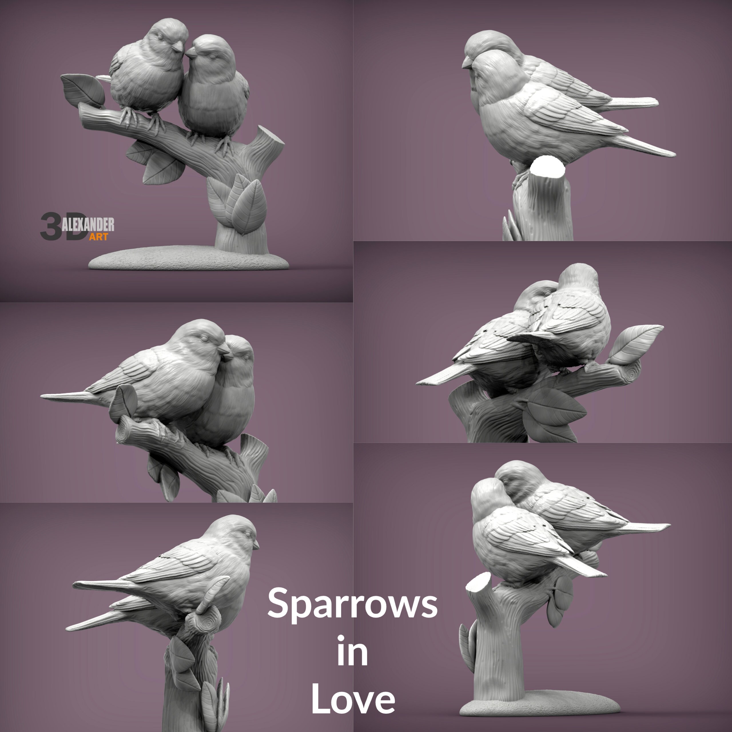 Miniature Sparrow Bird Figurines 1:12 Scale Woodland Garden Mini for ...