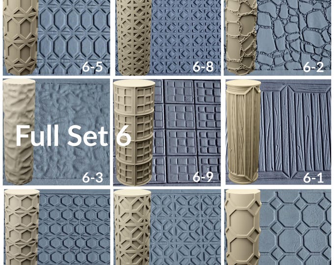 Cobblestone Texture Roller, 4 Inches Tall, Clay Texture Roller Seamless ...