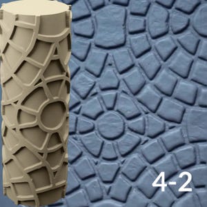 Cobblestone Texture Roller, 4 Inches Tall, Clay Texture Roller Seamless Design Art Craft Diorama ...