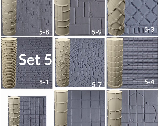 Cobblestone Texture Roller, 4 Inches Tall, Clay Texture Roller Seamless ...