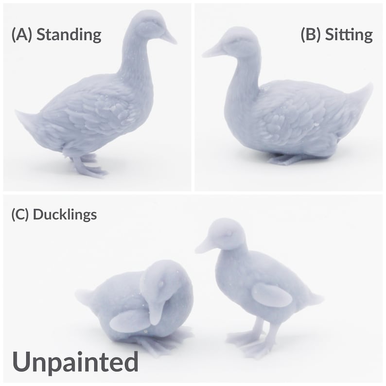 Ducks - 1:12 Scale Bird Miniature for Dollhouse, Diorama, Art Craft ...