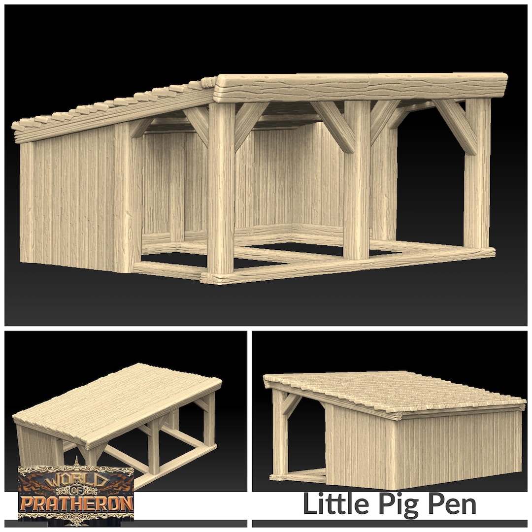 Little Pig Pen - 1:48 Scale 32mm 28mm and HO 187 Sized Farm Building by ...