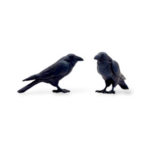 Miniature Raven - 1:12 Scale Mini Black Birds Sized for Horror Diorama ...