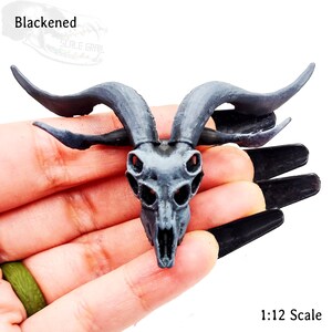 Demon Goat Skull - 1:12 Scale Miniature Cranium Size for Occult Diorama ...