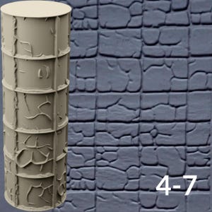 Cobblestone Texture Roller, 4 Inches Tall, Clay Texture Roller Seamless Design Art Craft Diorama ...