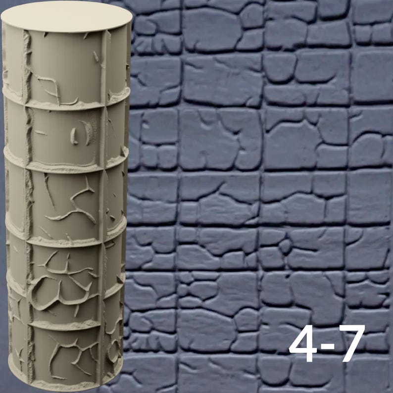 Cobblestone Texture Roller, 4 Inches Tall, Clay Texture Roller Seamless ...