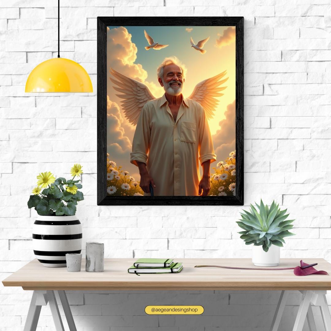 Custom Memorial Portrait, Personalized Digital Download, Remembrance ...