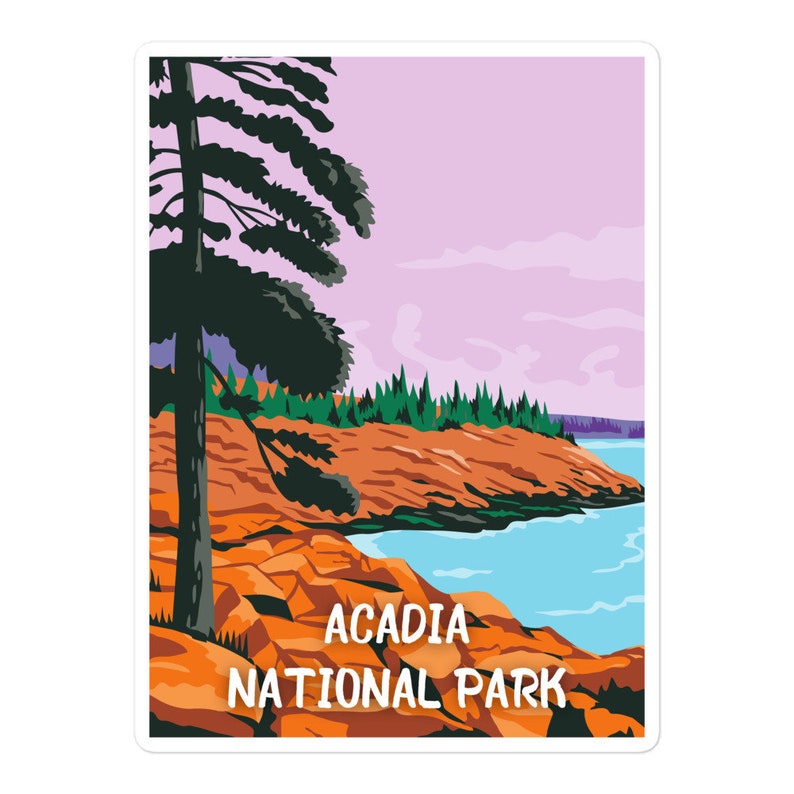 Acadia National Park Sticker Decal for Laptop, Water Bottle, and More ...