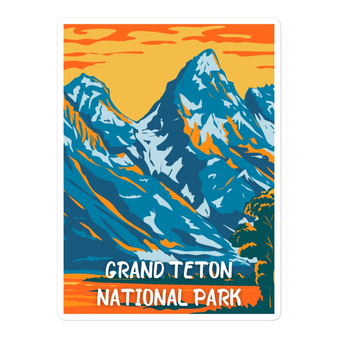 Grand Teton National Park Sticker Decal for Laptop, Water Bottle, and ...