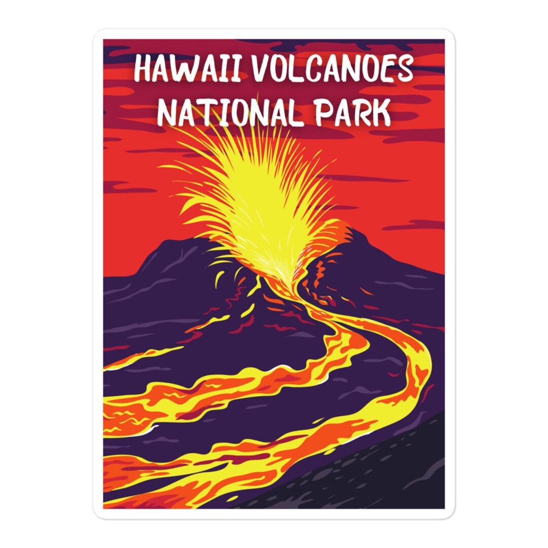 Hawaii Volcanoes National Park Sticker Decal for Laptop, Water Bottle ...