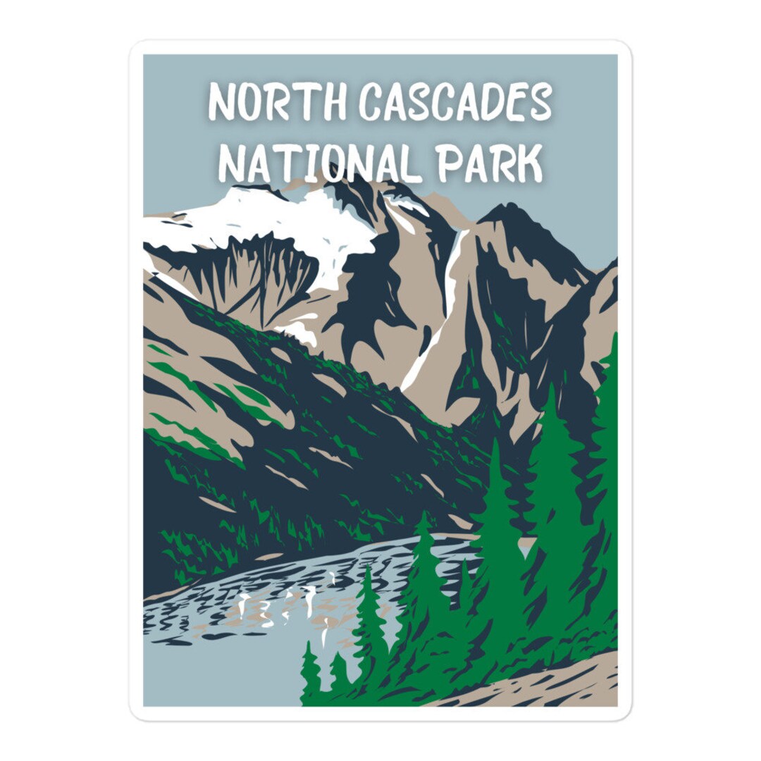 North Cascades National Park Sticker Decal for Laptop, Water Bottle ...